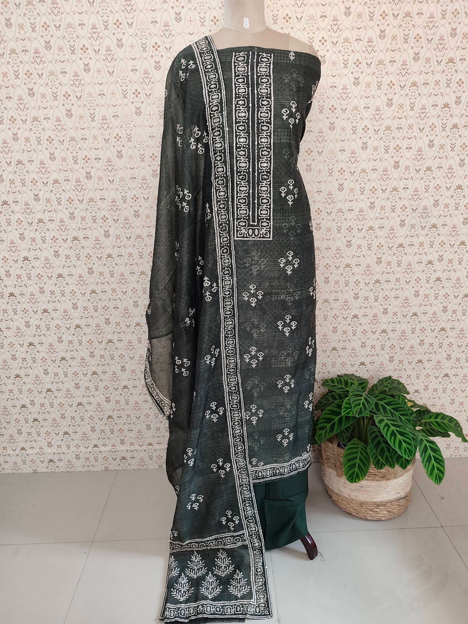 SEMI CHANDERI EMBROIDERED SUITS – Fayme Clothing – Women’s Online ...